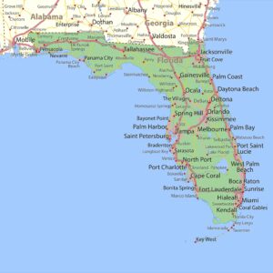 Florida Map with Cities | Mappr