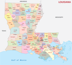 Louisiana Parishes Map | Mappr