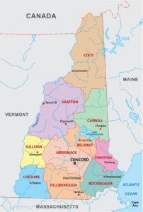 New Hampshire Counties Map | Mappr