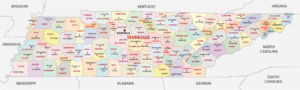 Tennessee Counties Map | Mappr