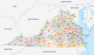 Virginia Counties Map | Mappr