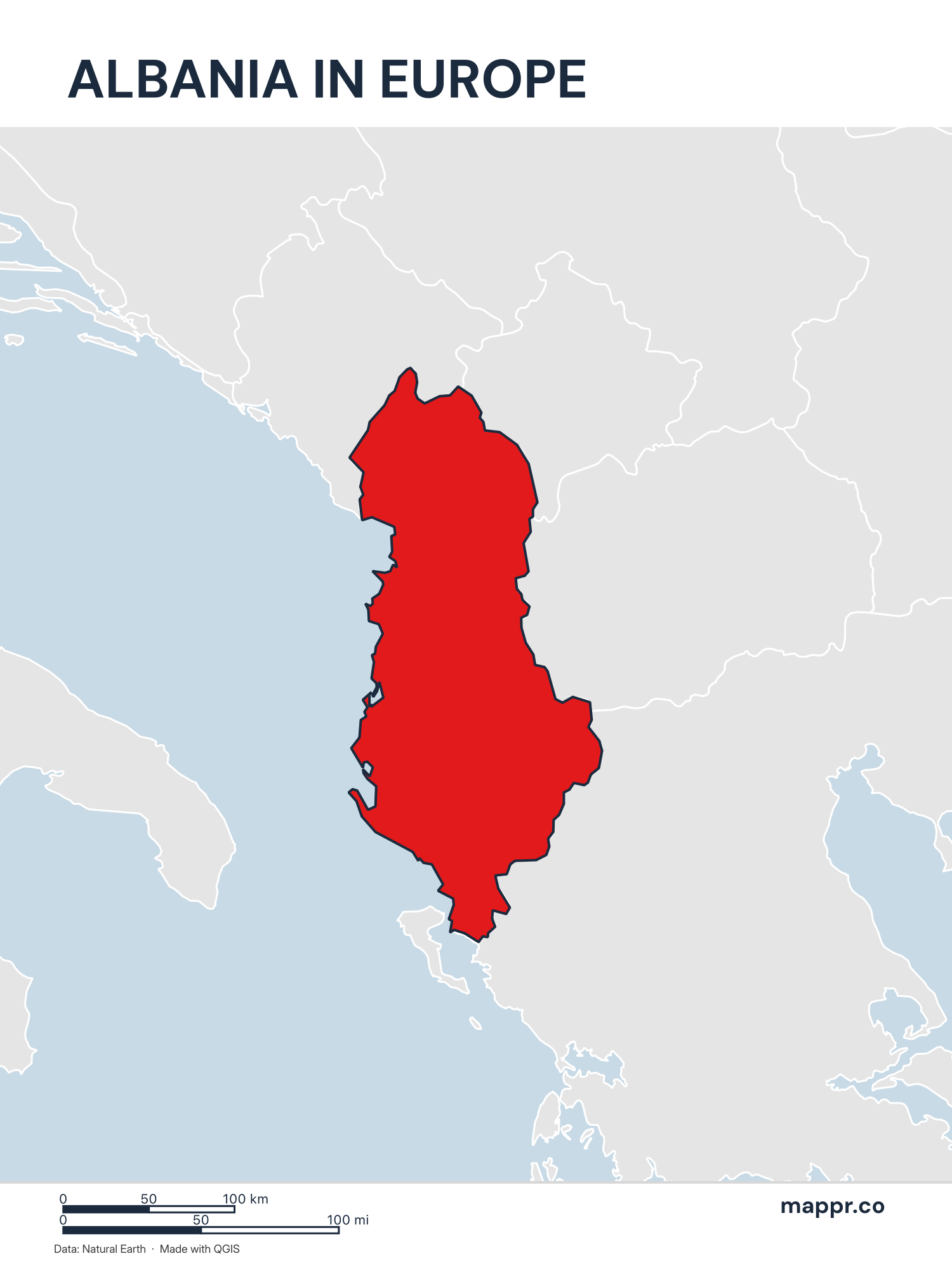 Albania Maps — Free Printable Maps of Albania | Mappr