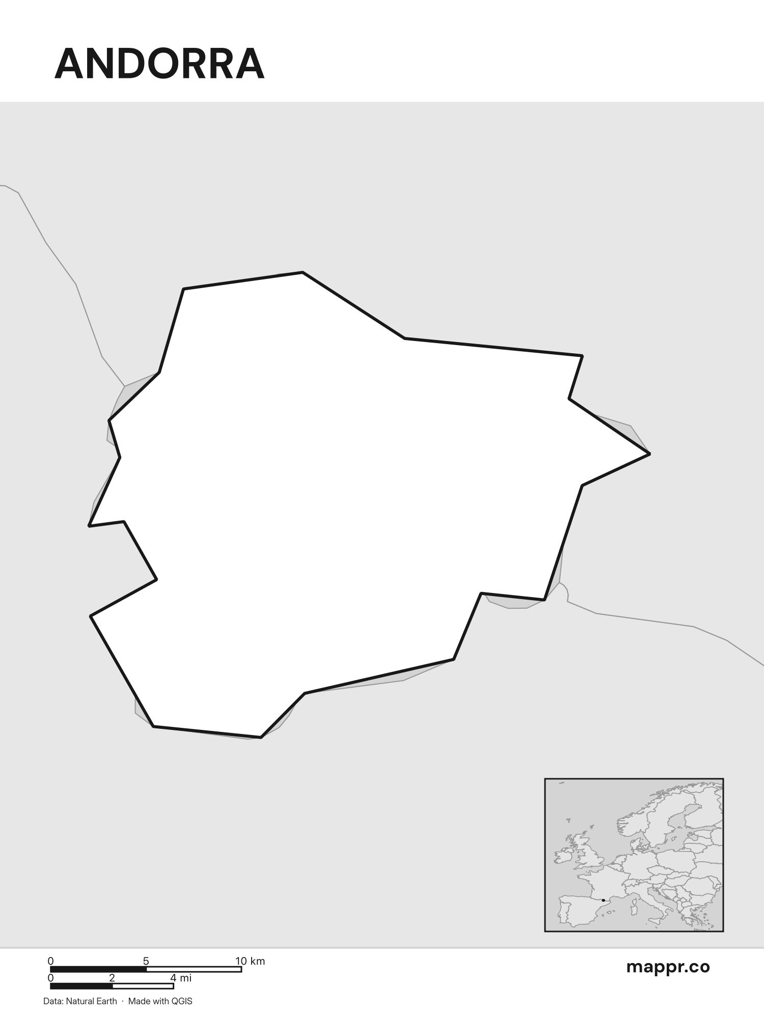 Andorra Maps — Free Printable Maps of Andorra | Mappr
