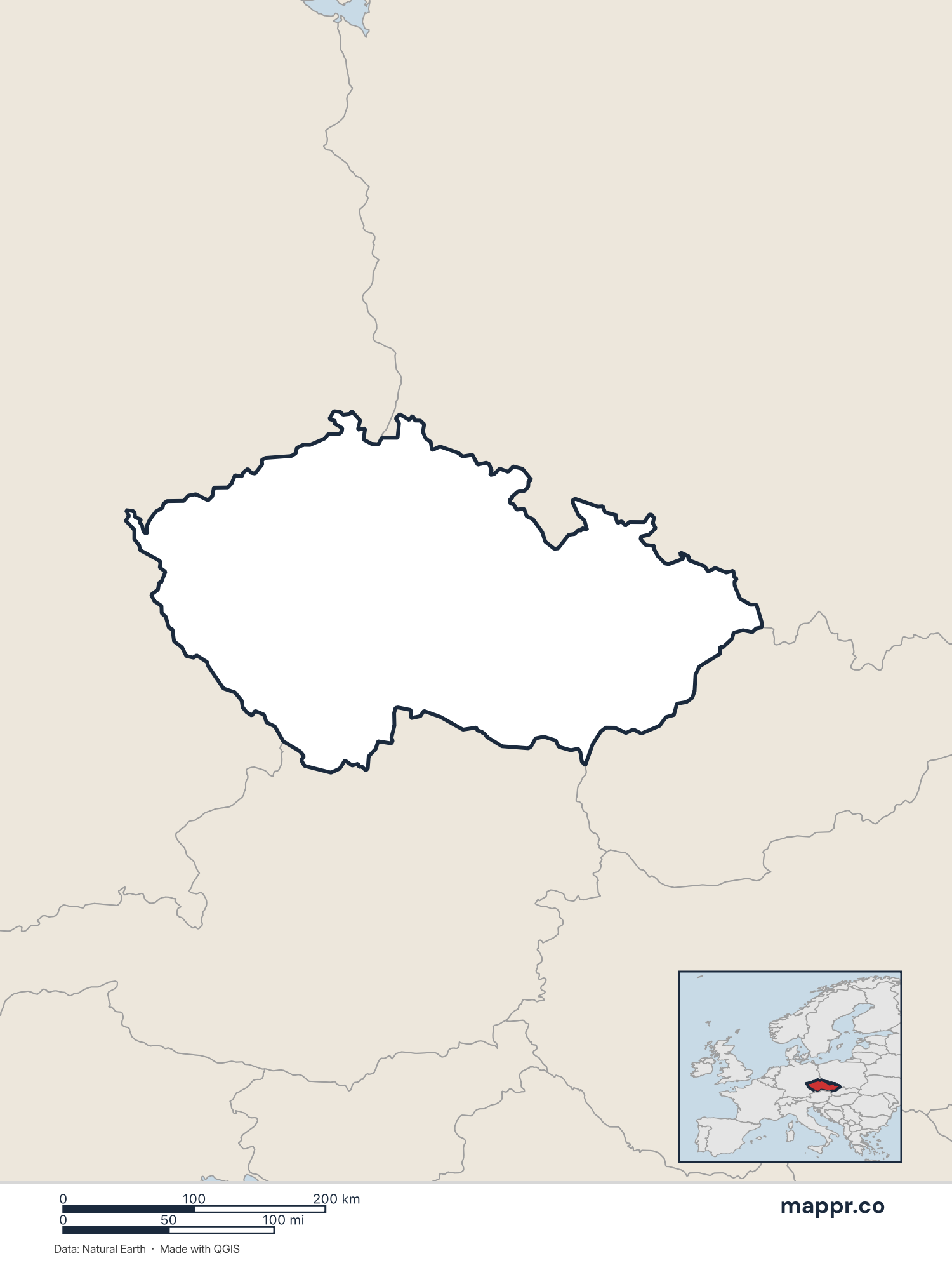 Czechia Maps — Free Printable Maps of Czechia | Mappr