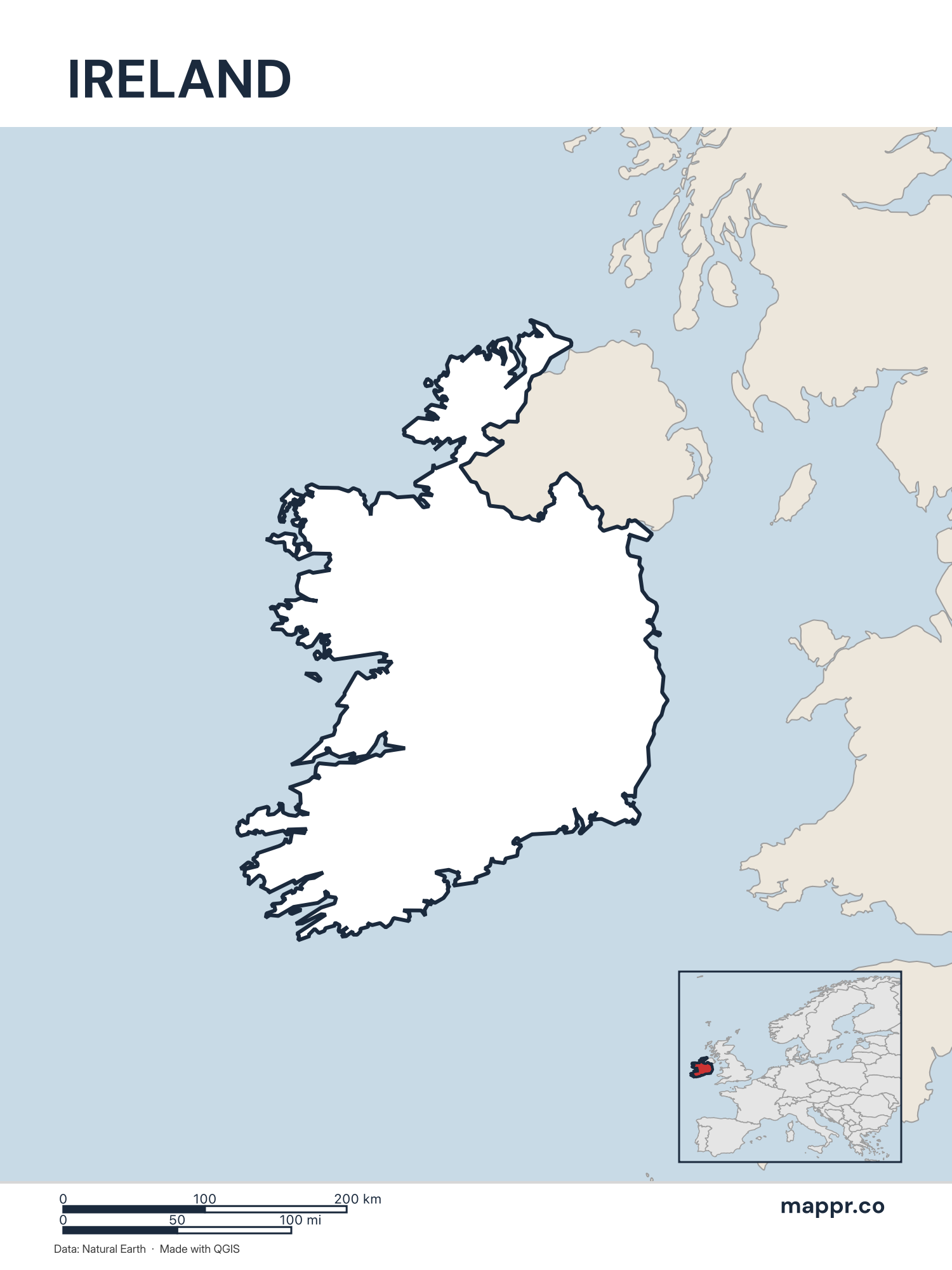 Ireland Maps — Free Printable Maps of Ireland | Mappr