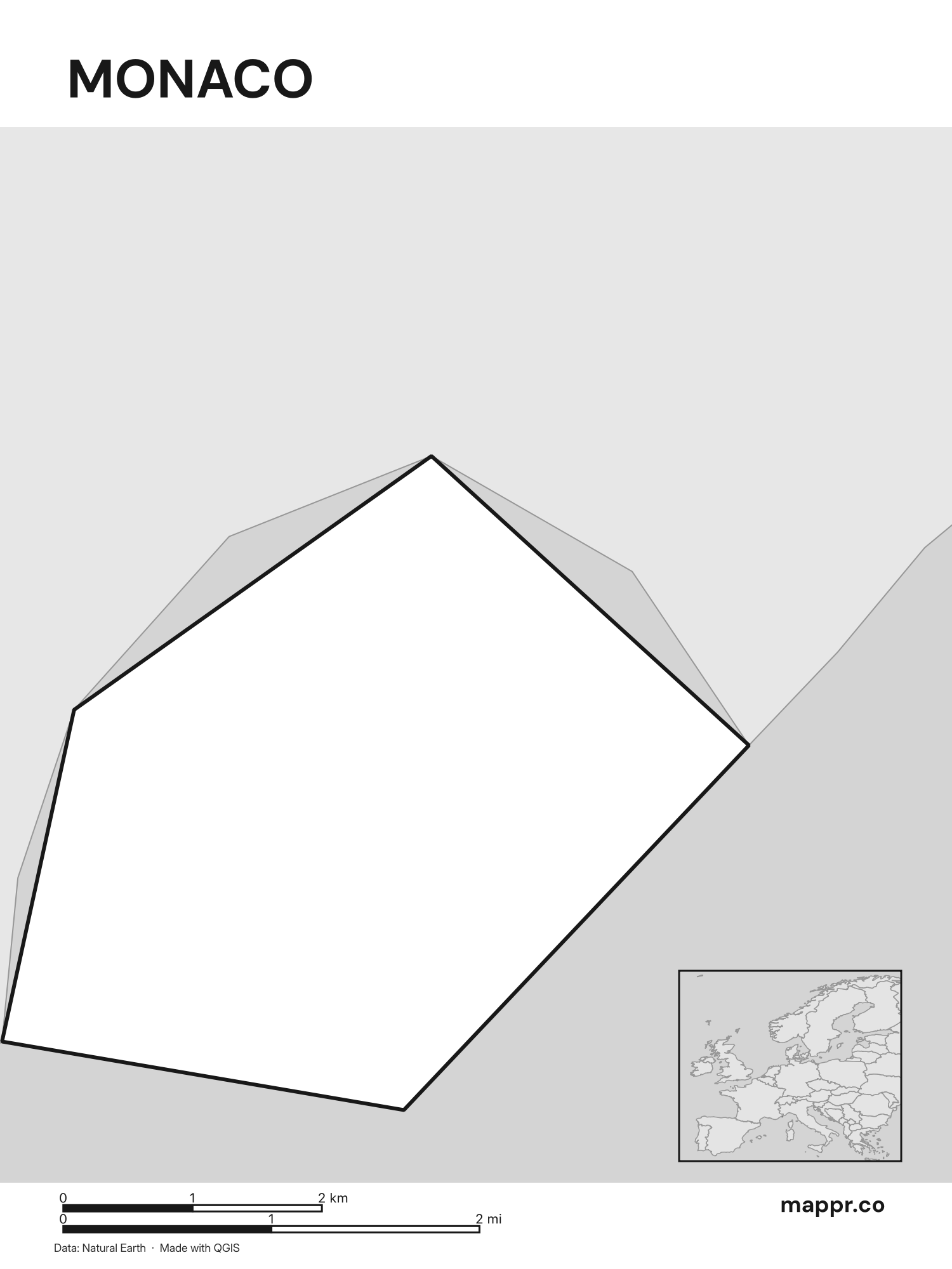 Monaco Maps — Free Printable Maps of Monaco | Mappr