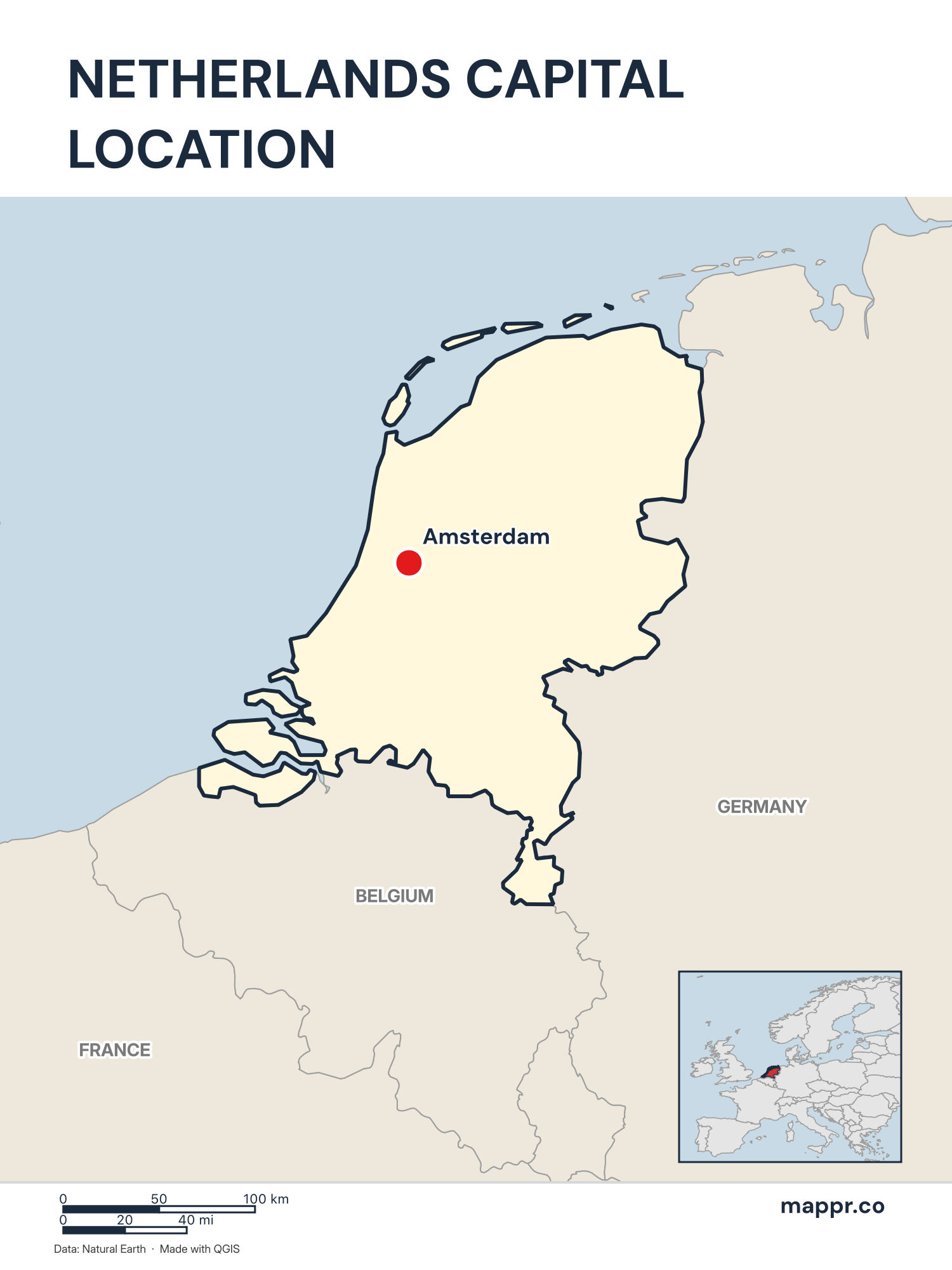 Netherlands Maps — Free Printable Maps of the Netherlands | Mappr