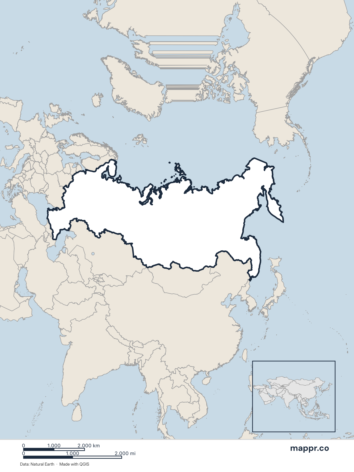 Russia Maps — Free Printable Maps of Russia | Mappr