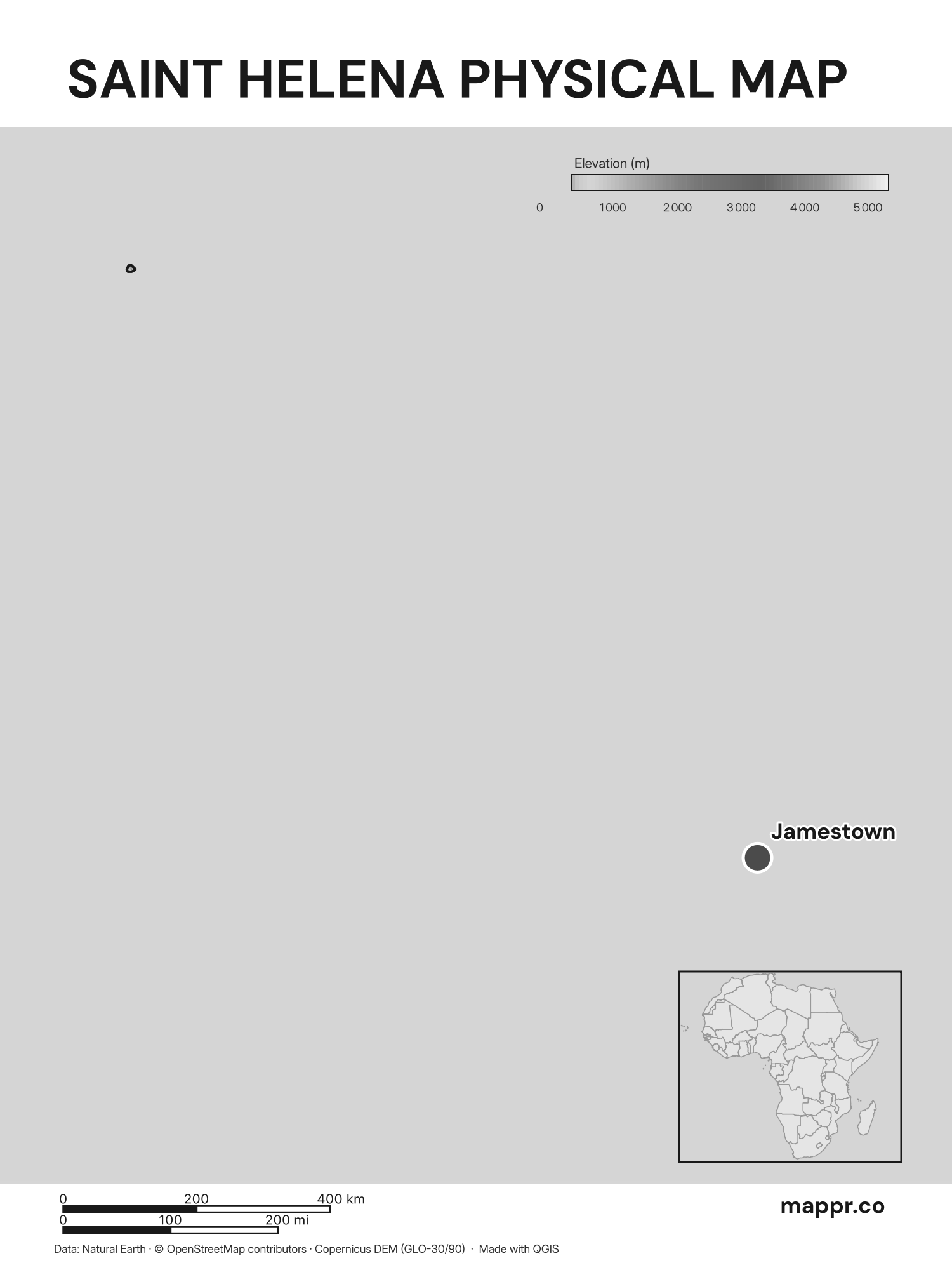 Saint Helena Maps — Free Printable Maps of Saint Helena | Mappr