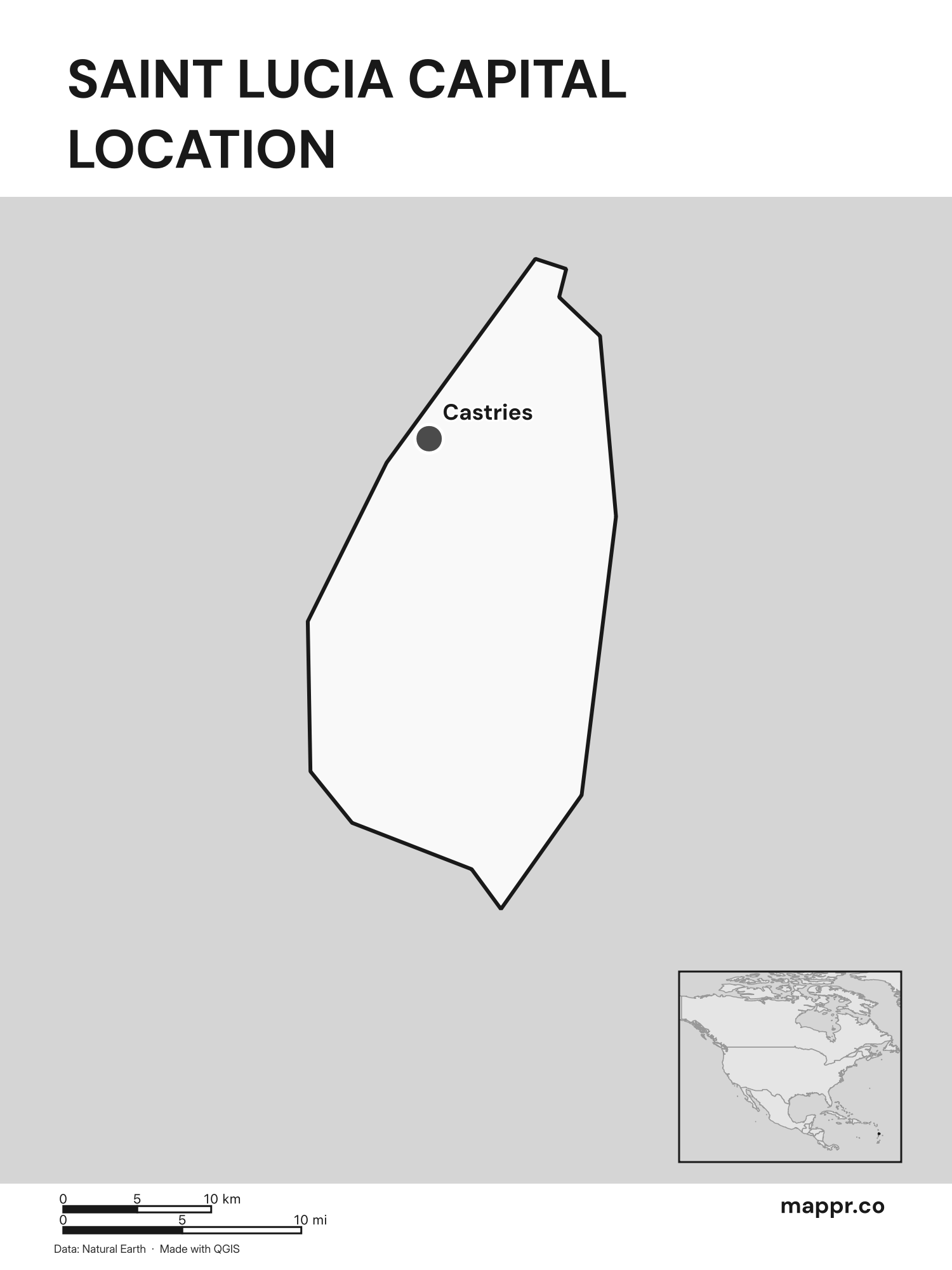 Saint Lucia Maps — Free Printable Maps of Saint Lucia | Mappr