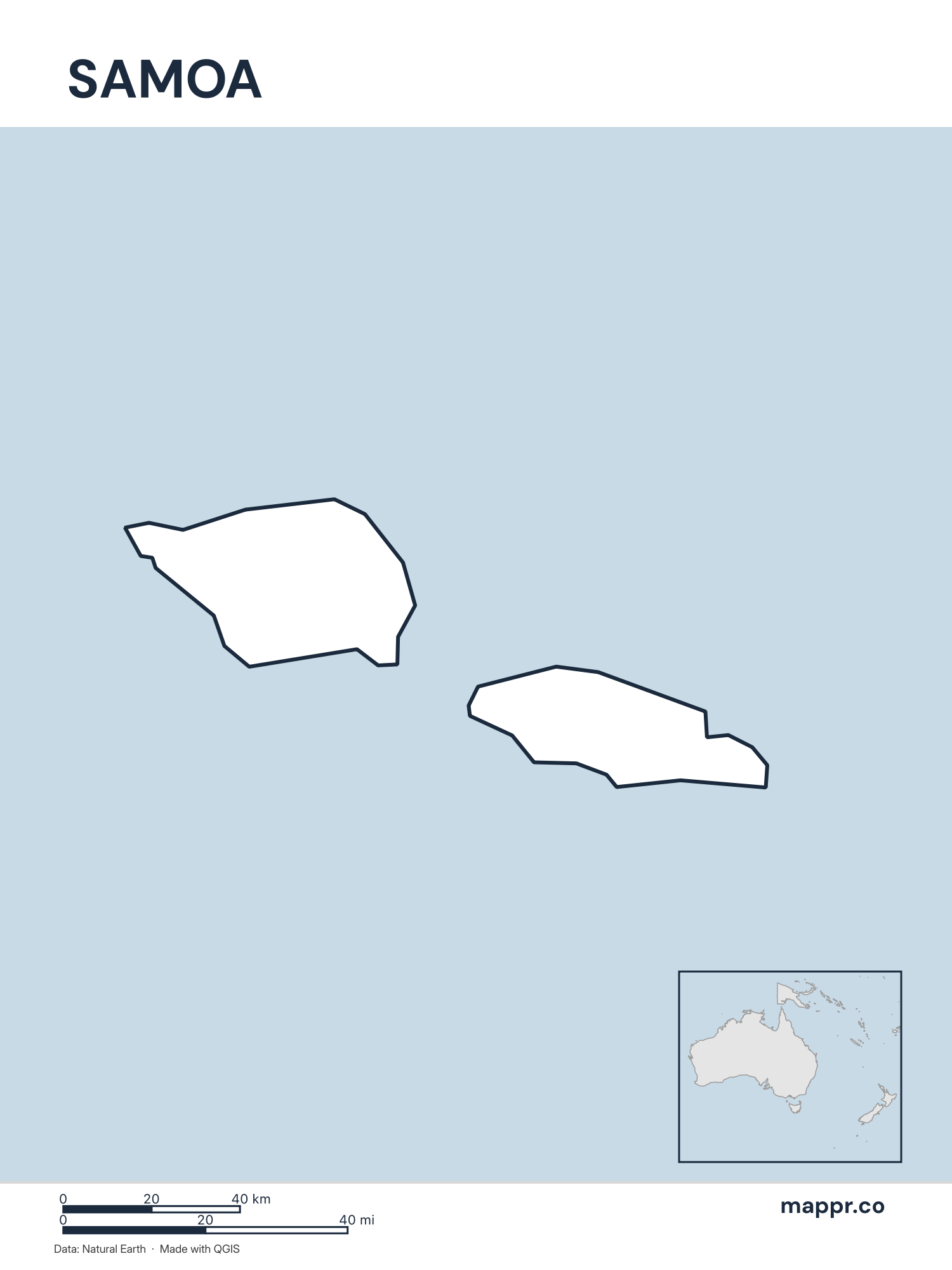 Samoa Maps — Free Printable Maps of Samoa | Mappr