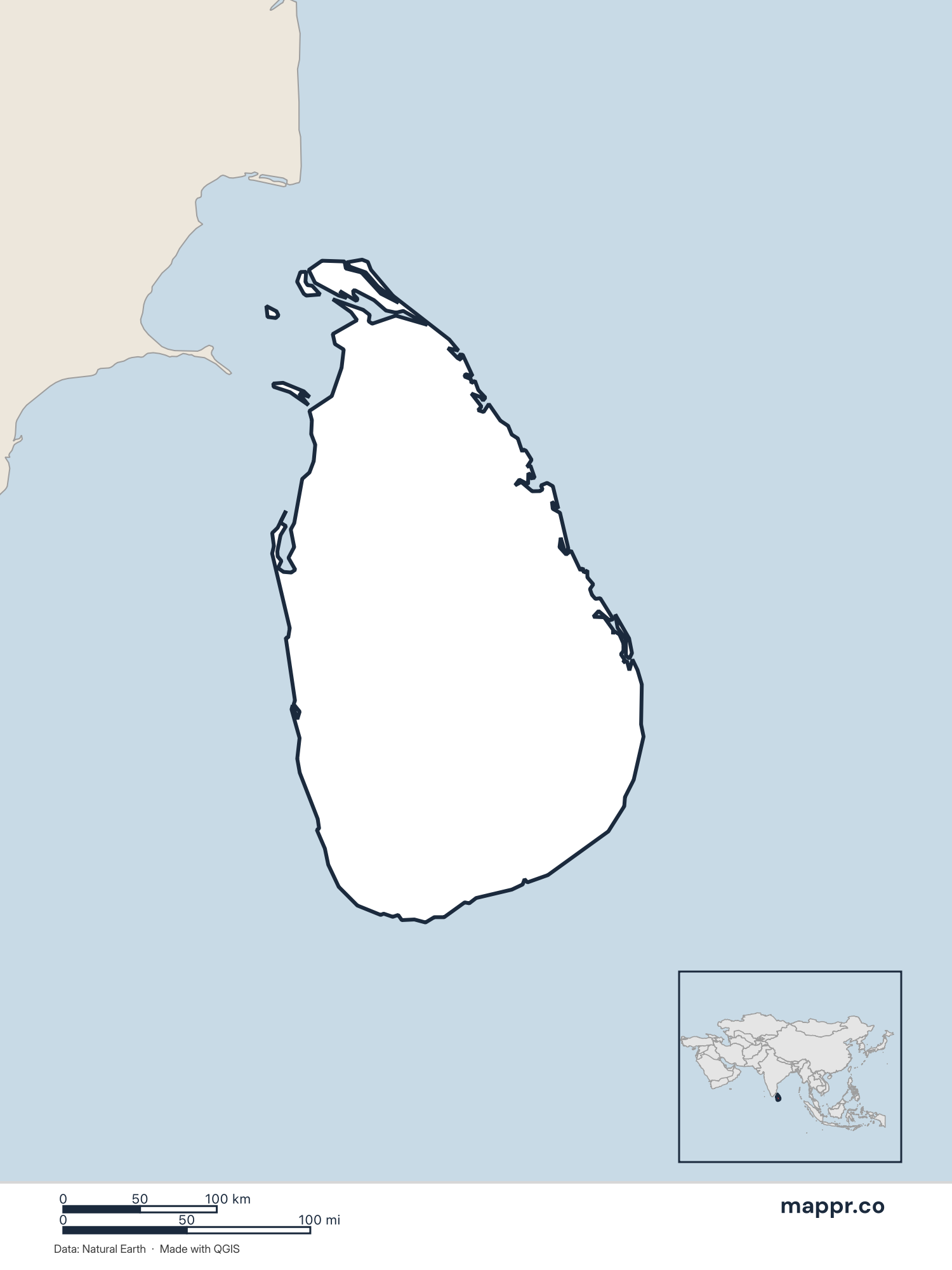 Sri Lanka Maps — Free Printable Maps of Sri Lanka | Mappr