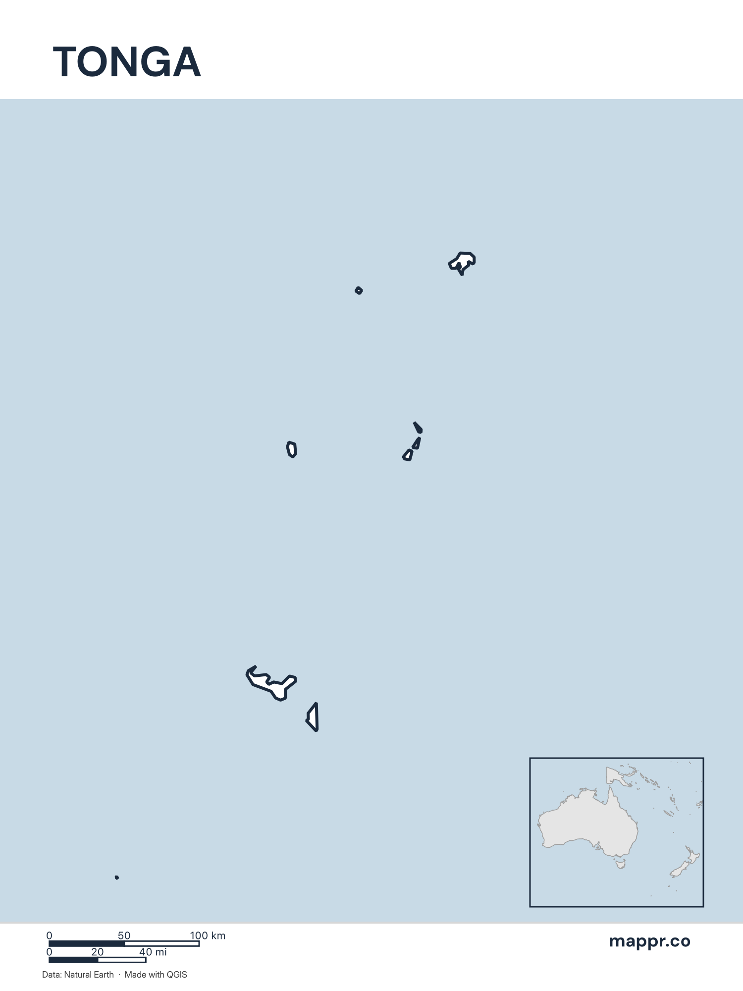 Tonga Maps — Free Printable Maps of Tonga | Mappr